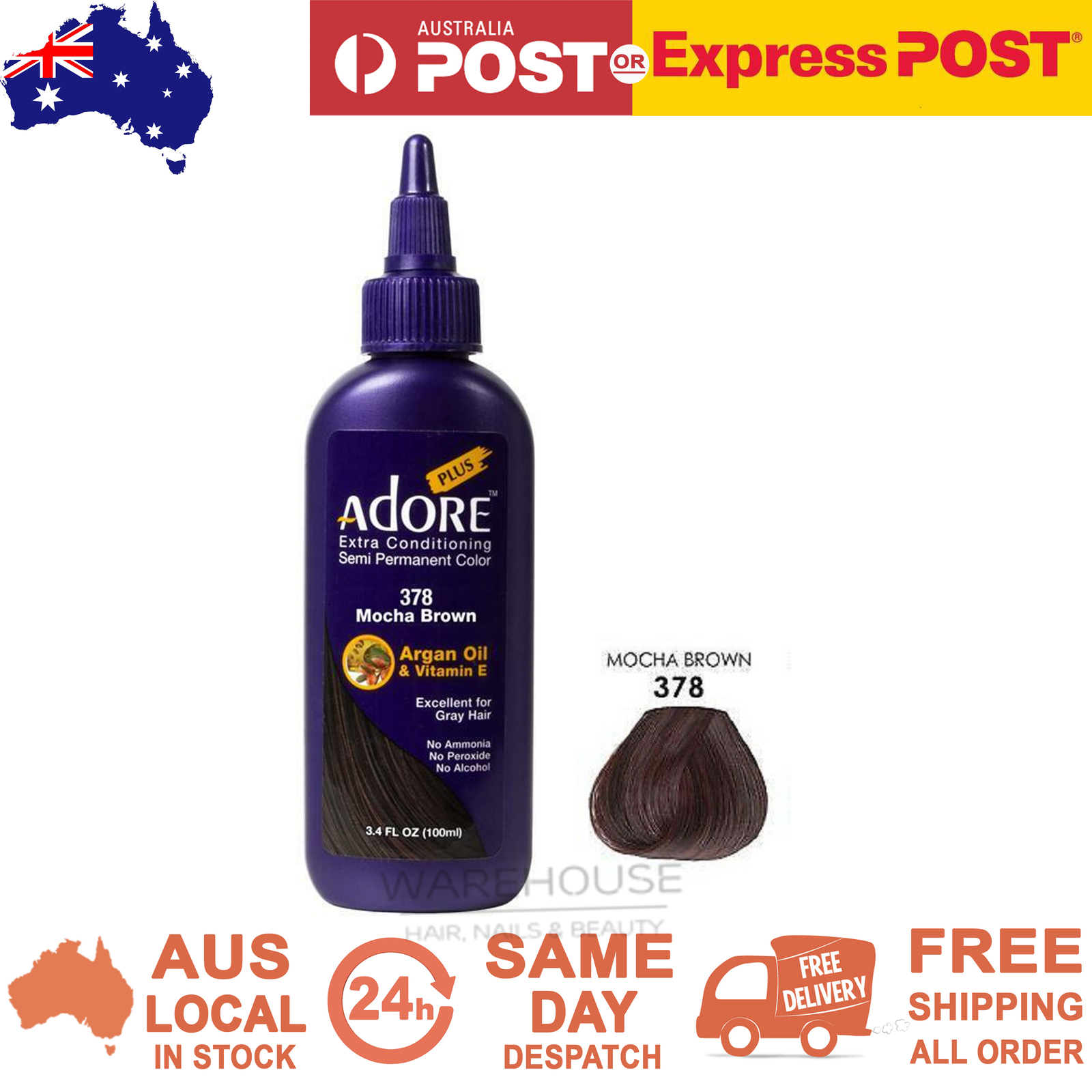 Adore Plus Semi Permanent Hair Color Extra Conditioning 378 Mocha Brown ...