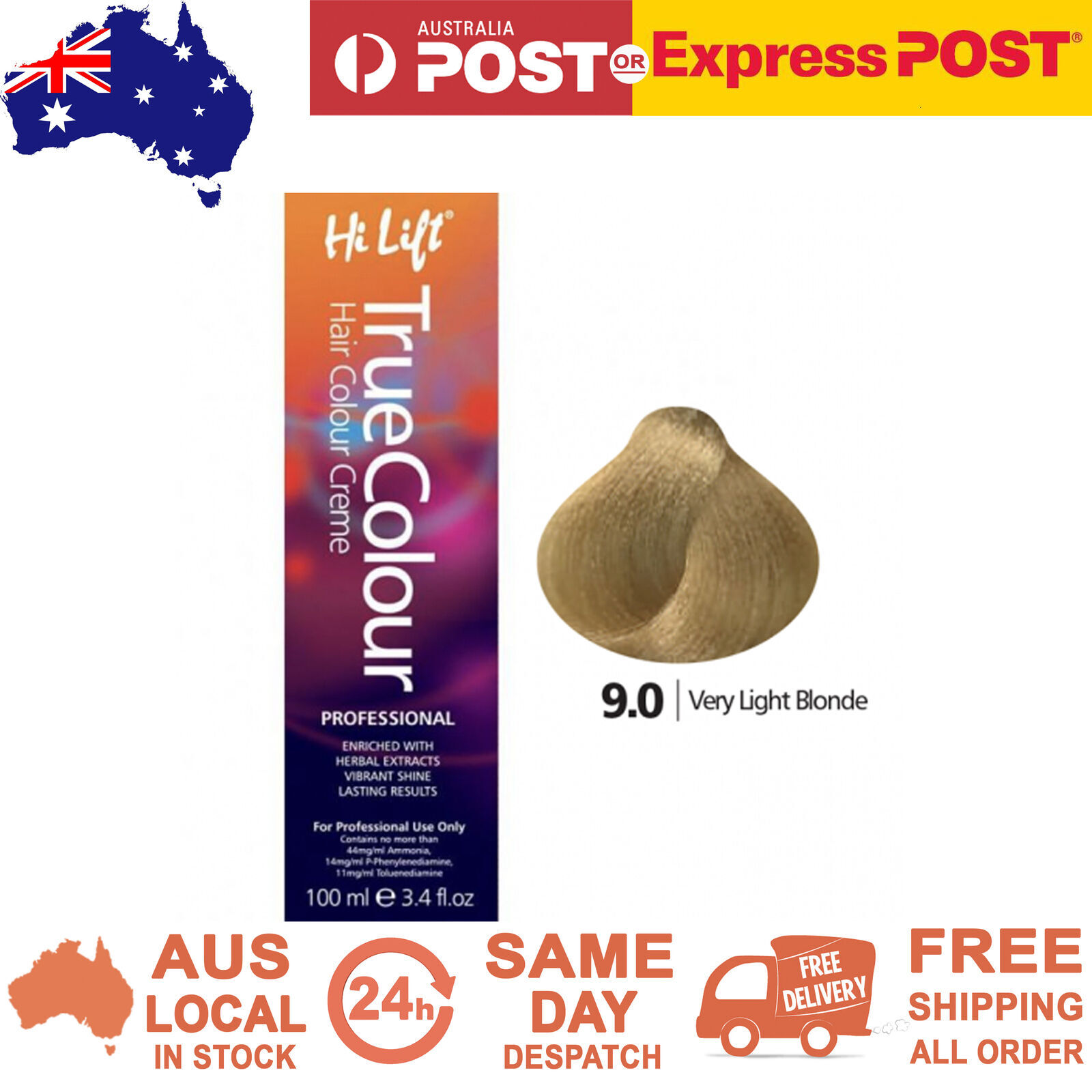 Hi Lift True Colour Permanent Hair Dye Cream Color 9.0 Very Light ...